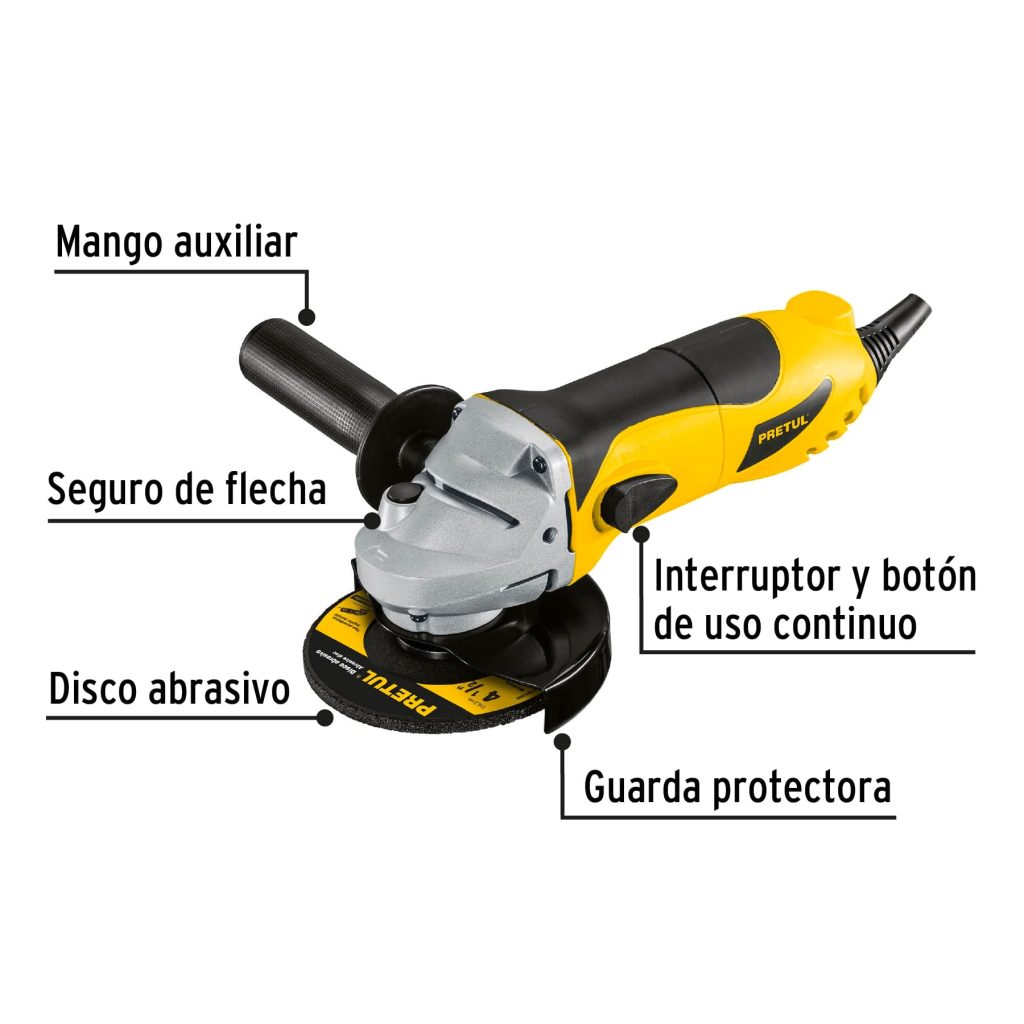 PULIDORA ANGULAR 4-1/2″ 700W PRETUL – Serviabrasivos Tienda Online ...